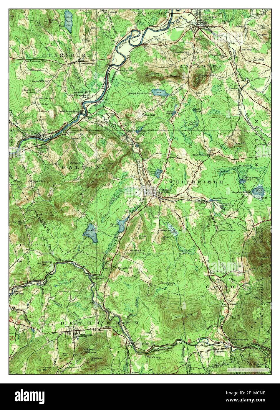 Whitefield, New Hampshire, map 1938, 1:62500, United States of America ...