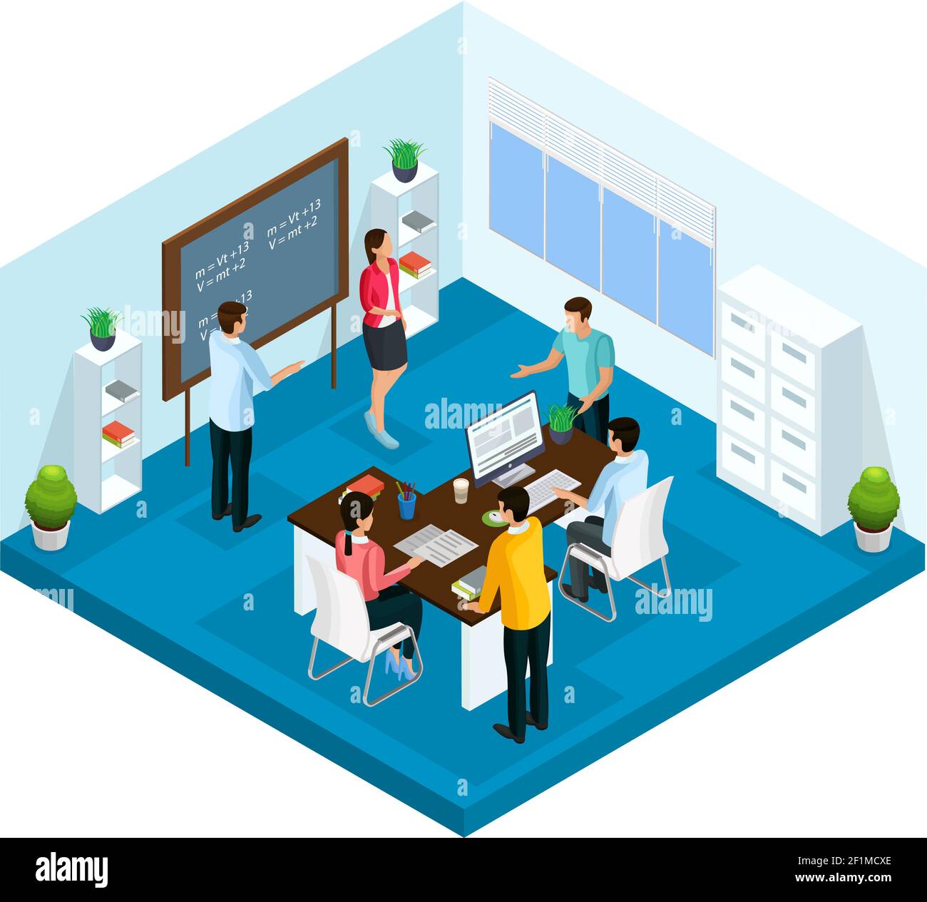Isometric learning process in university template with students ...