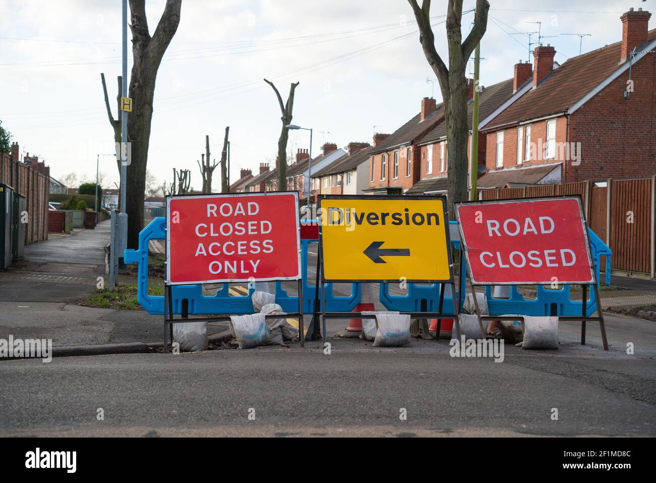 Local road works, footpath closed, safety, operator's, narrow to permit ...