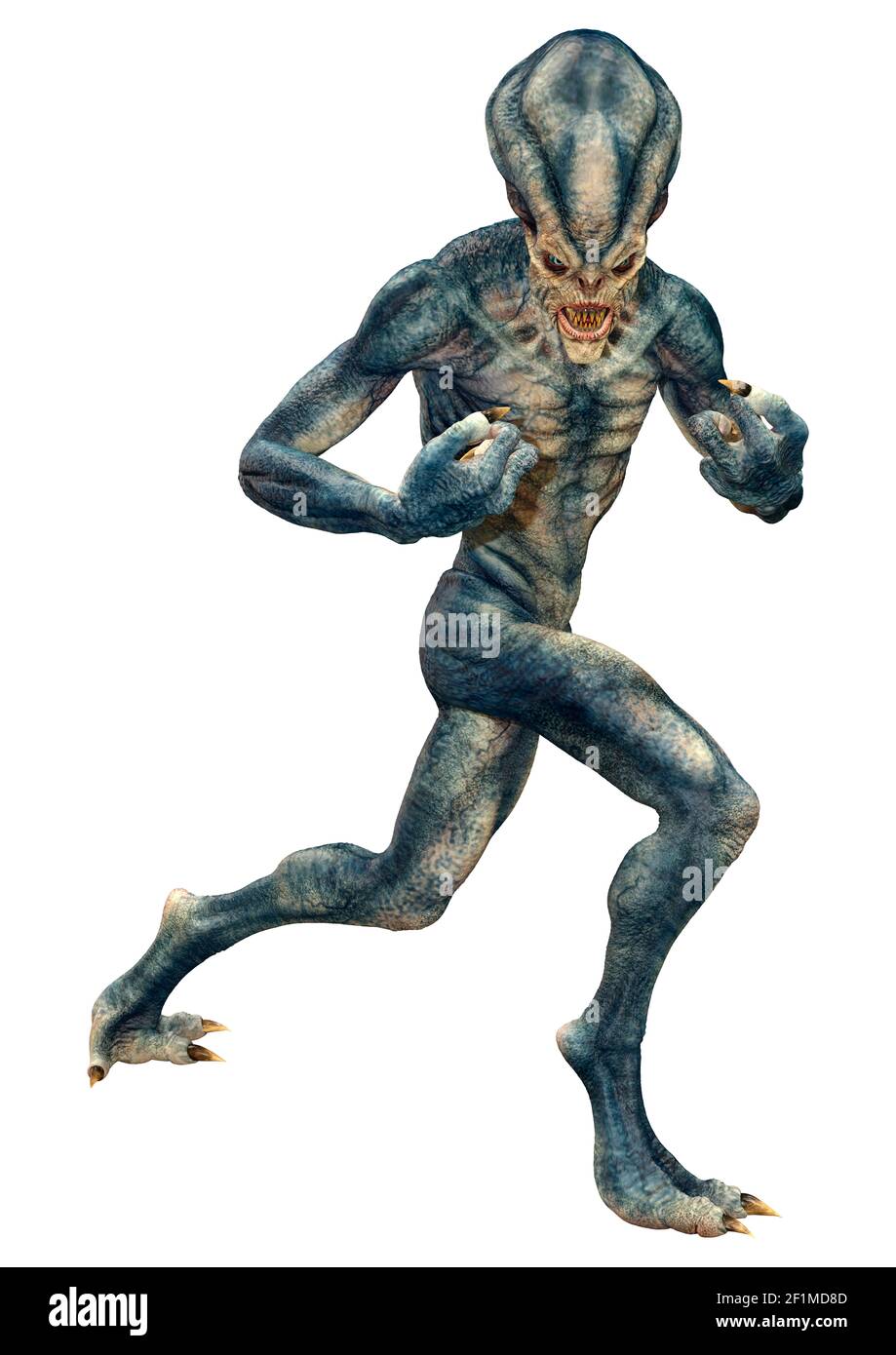 3D rendering of a blue alien isolated on white background Stock Photo ...