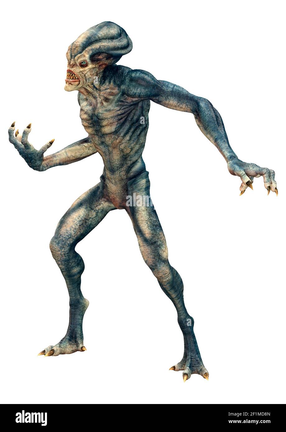3D rendering of a blue alien isolated on white background Stock Photo ...
