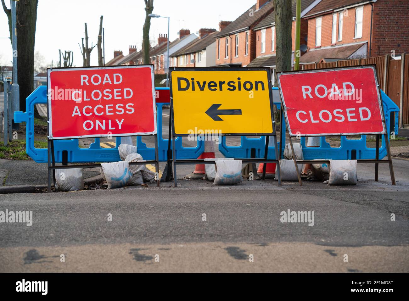 Local road works, footpath closed, safety, operator's, narrow to permit ...