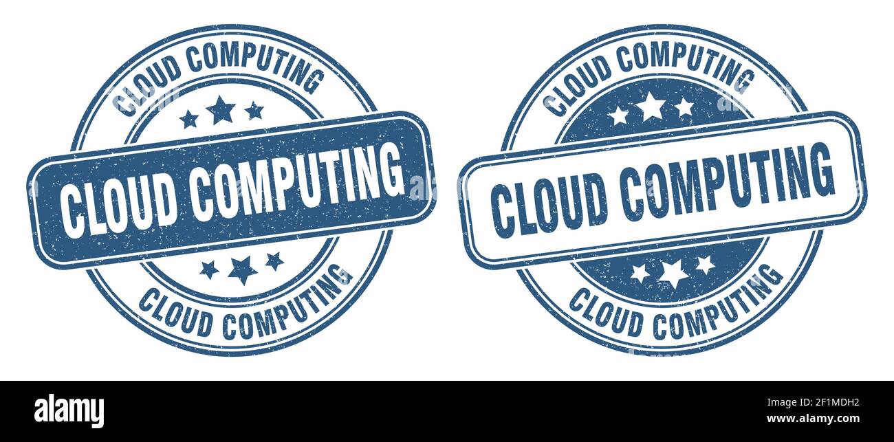 cloud computing stamp. cloud computing sign. round grunge label Stock ...