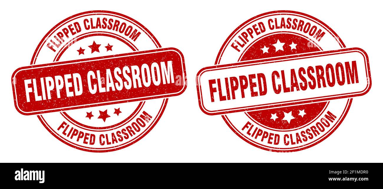 flipped classroom stamp. flipped classroom sign. round grunge label ...