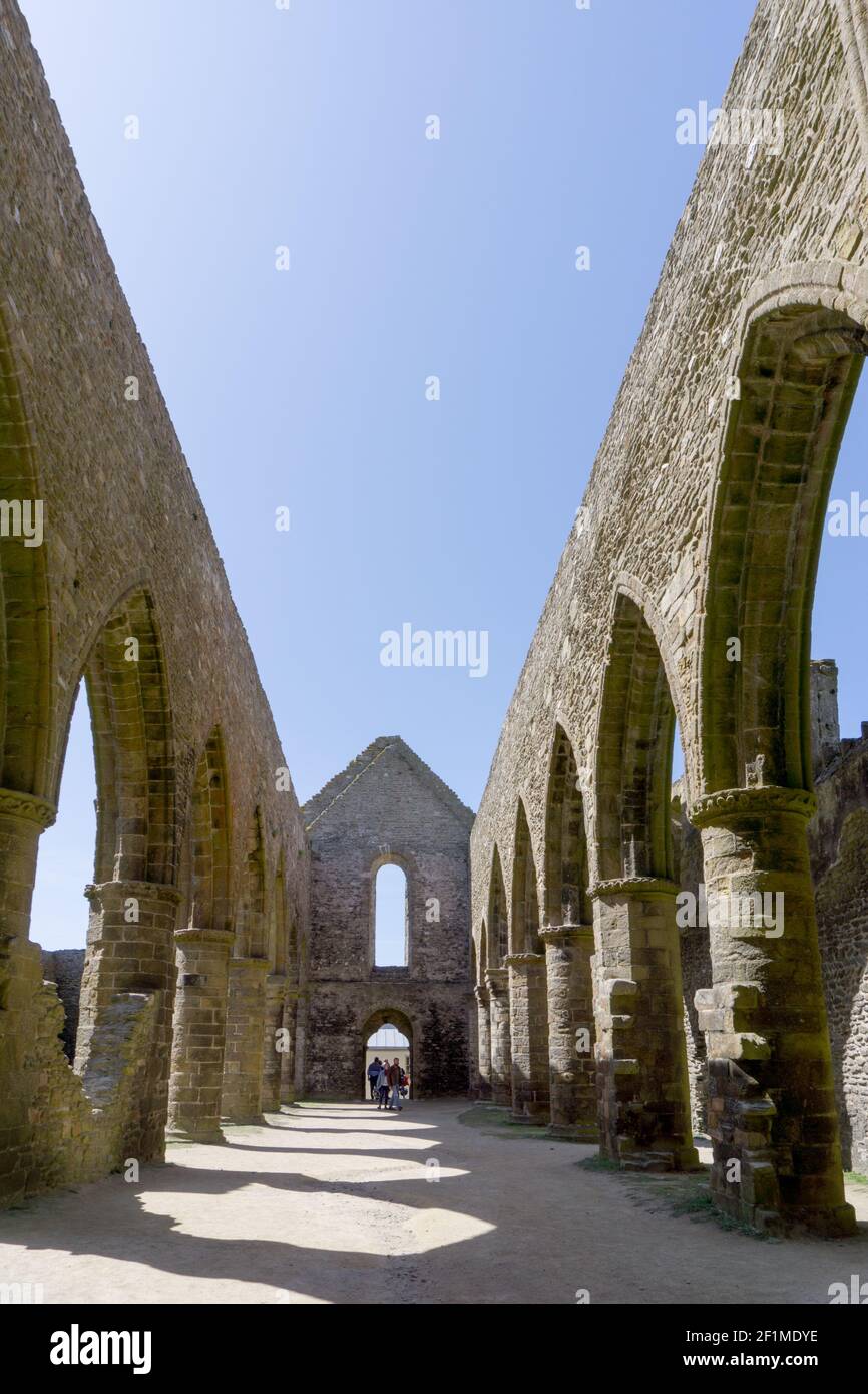 View of the ruins of the Abbey of Saint Mathieu in Brittany Stock Photo ...