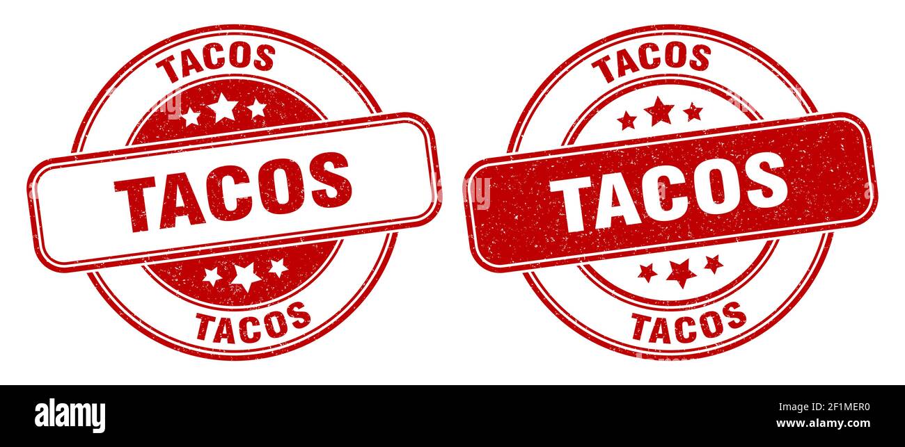 tacos stamp. tacos sign. round grunge label Stock Vector Image & Art ...