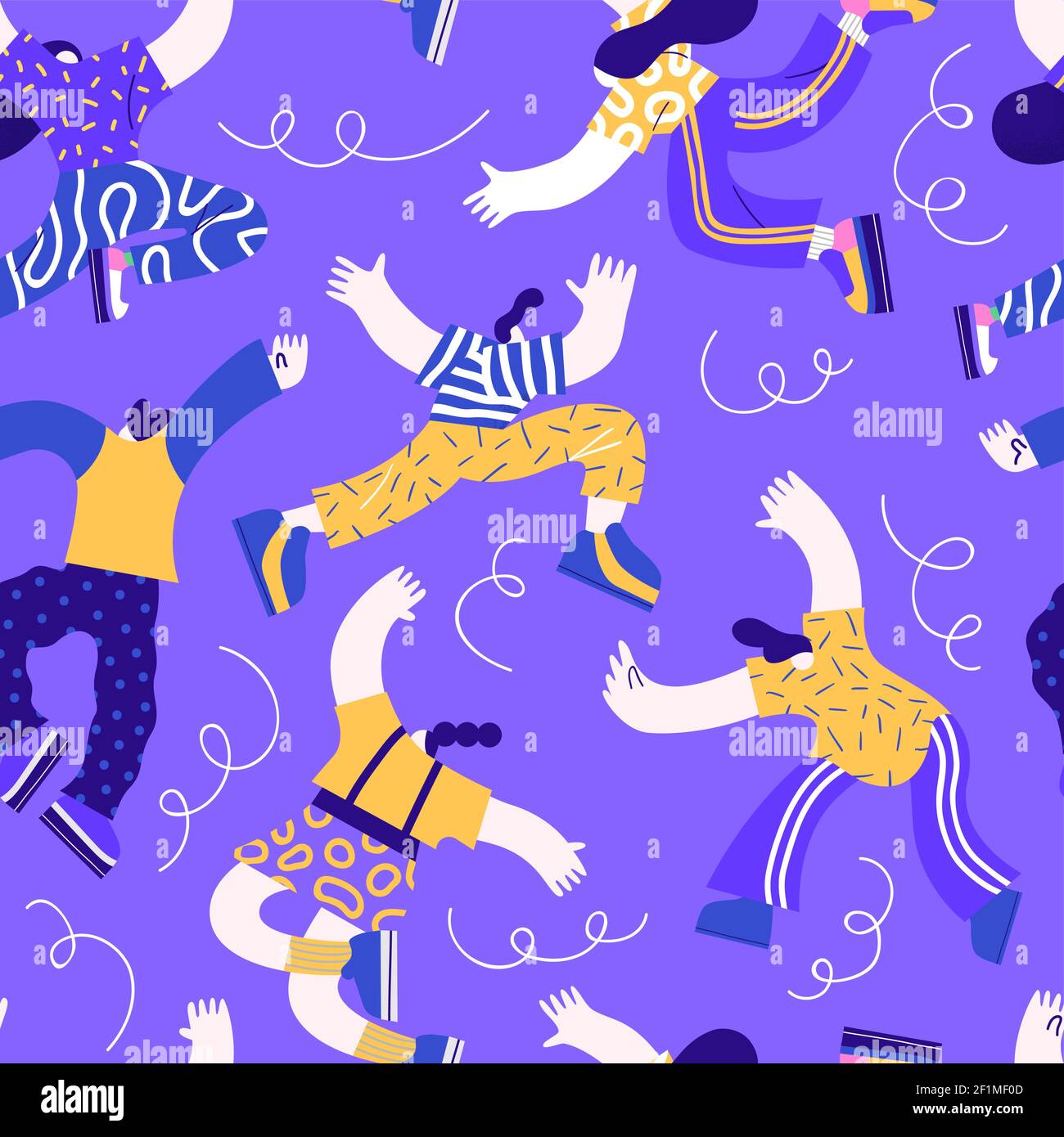 People group seamless pattern illustration, colorful men and women ...