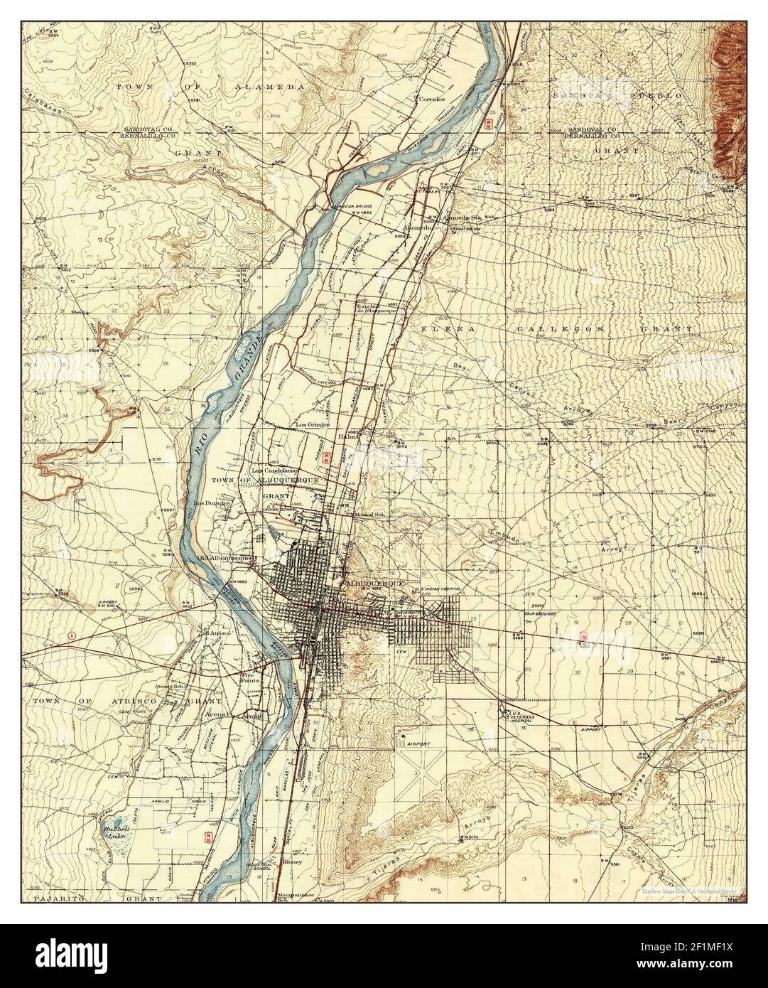 Albuquerque, New Mexico, map 1938, 1:62500, United States of America by ...