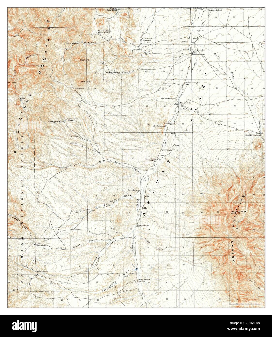 Animas Peak, New Mexico, map 1918, 1:62500, United States of America by ...