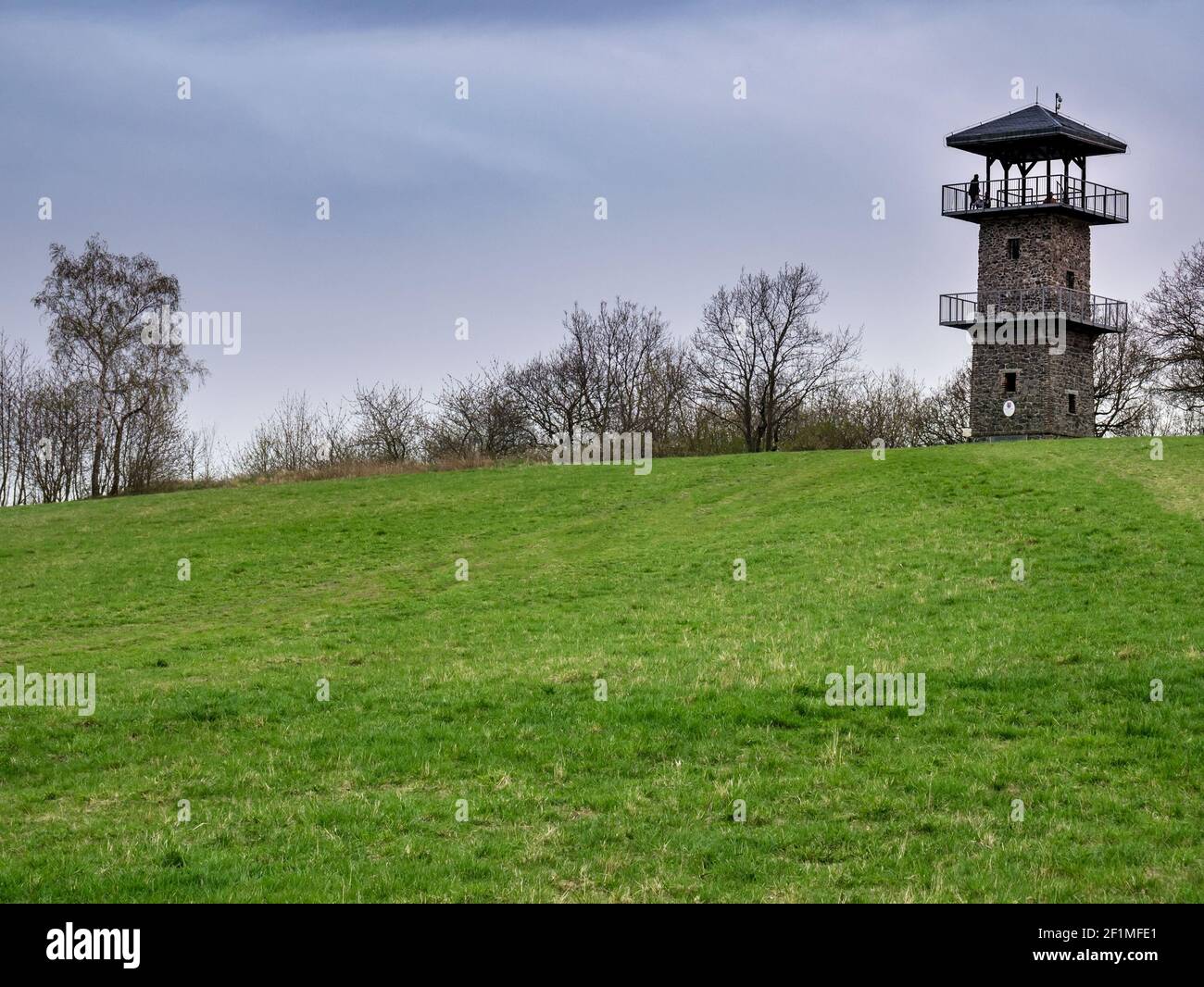 The lookout tower on the top of the hill Stock Photo - Alamy