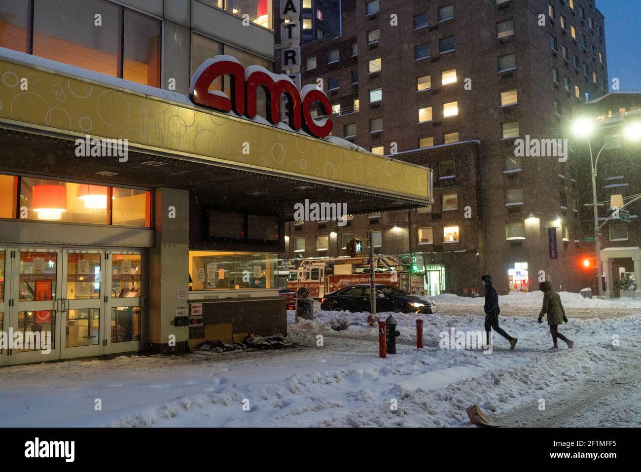 NEW YORK, UNITED STATES - Feb 03, 2021: An AMC movie theater in New ...