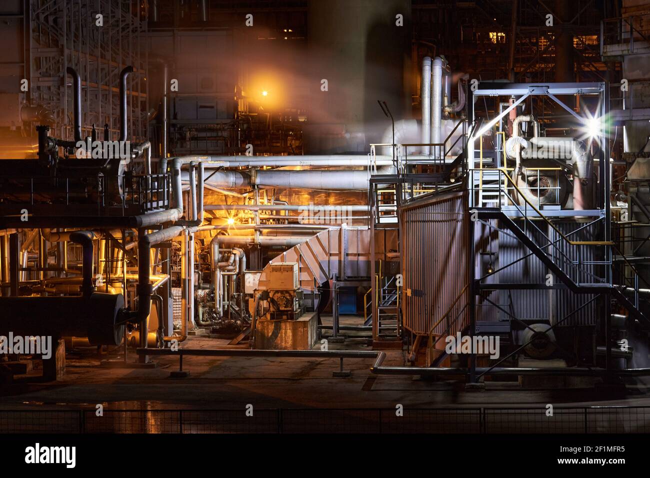 Novomoskovsk, Russia - February 2021: Petrochemical plant in night ...