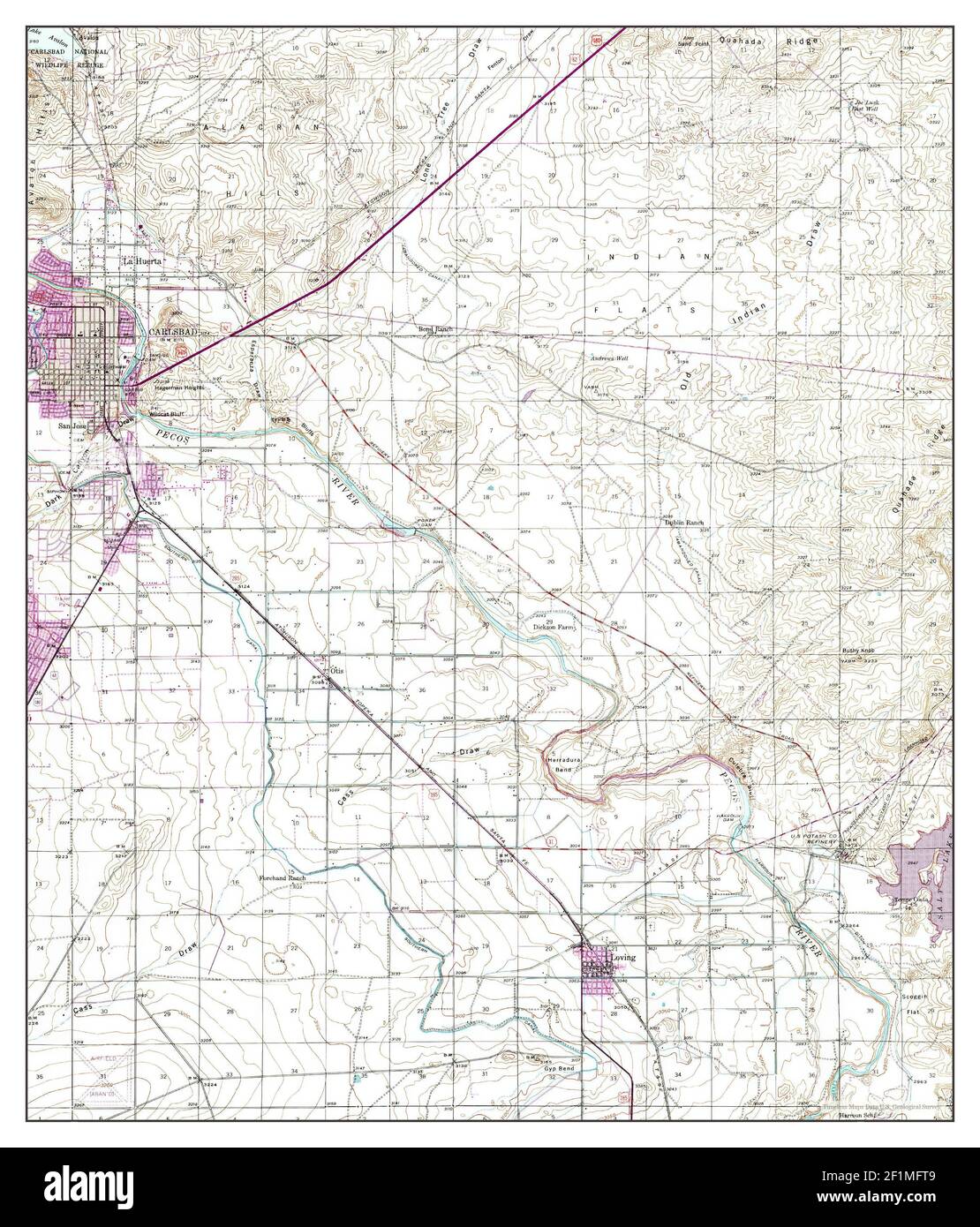 Map of carlsbad new mexico hi-res stock photography and images - Alamy