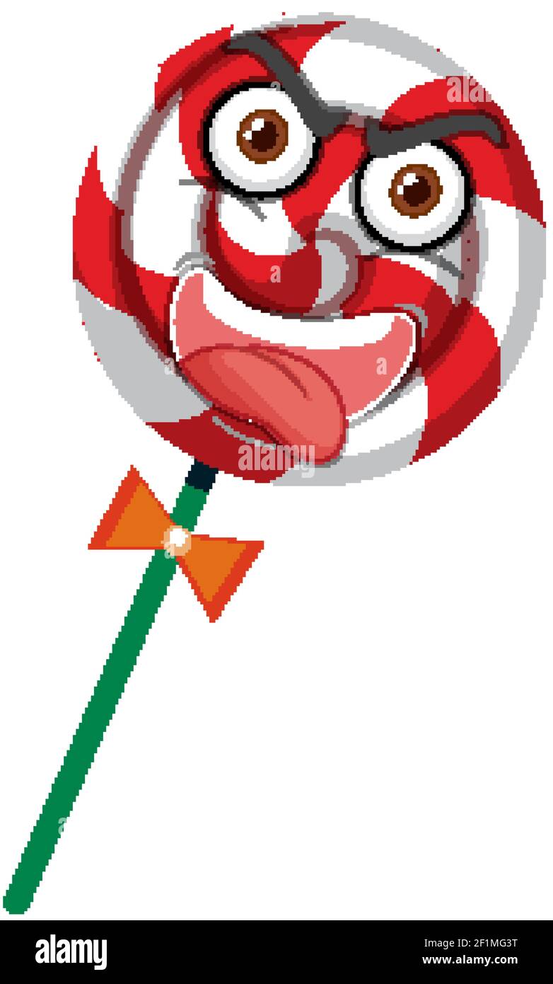 Candy with face expression on white background illustration Stock ...