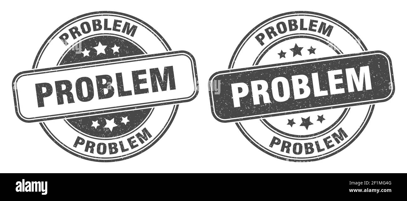 problem stamp. problem sign. round grunge label Stock Vector Image ...