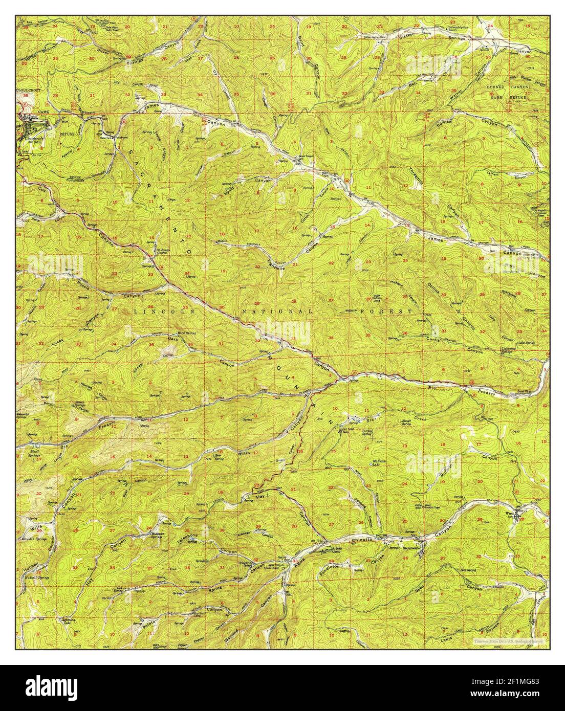 Cloudcroft, New Mexico, map 1952, 1:62500, United States of America by ...
