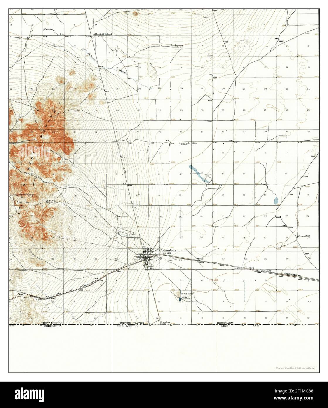 Map of columbus new mexico hi-res stock photography and images - Alamy