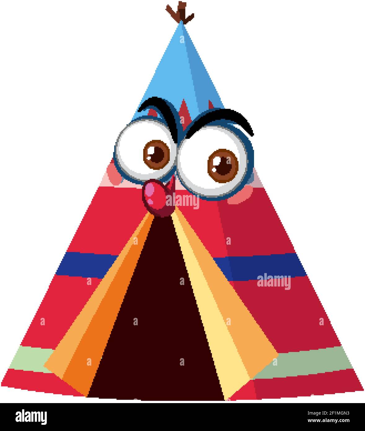 Camping tent with face expression on white background illustration ...
