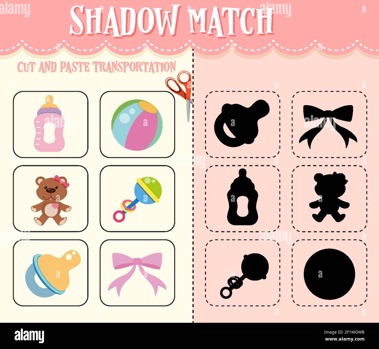 Shadow match game for kids illustration Stock Vector Image & Art - Alamy