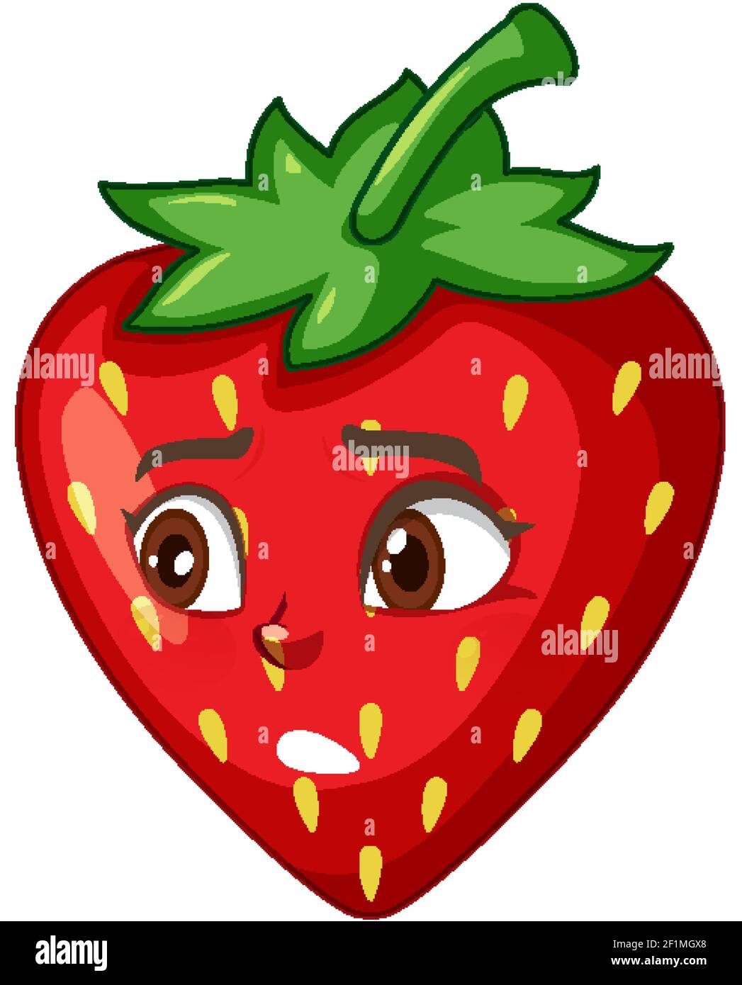 Strawberry cartoon character with facial expression illustration Stock ...