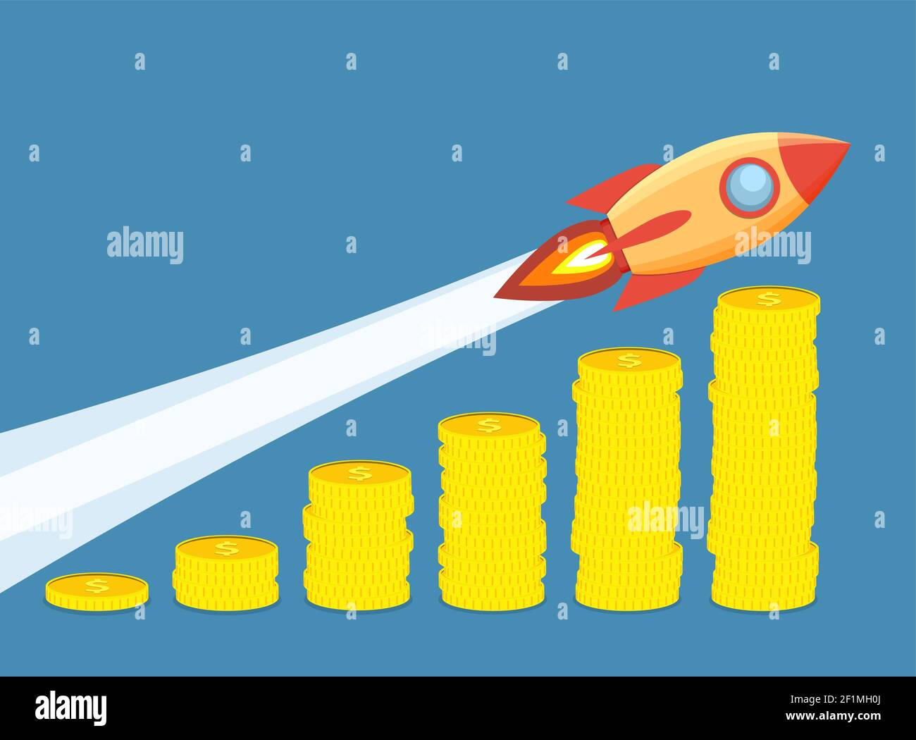Flying rocket chart startup Stock Vector Images - Alamy