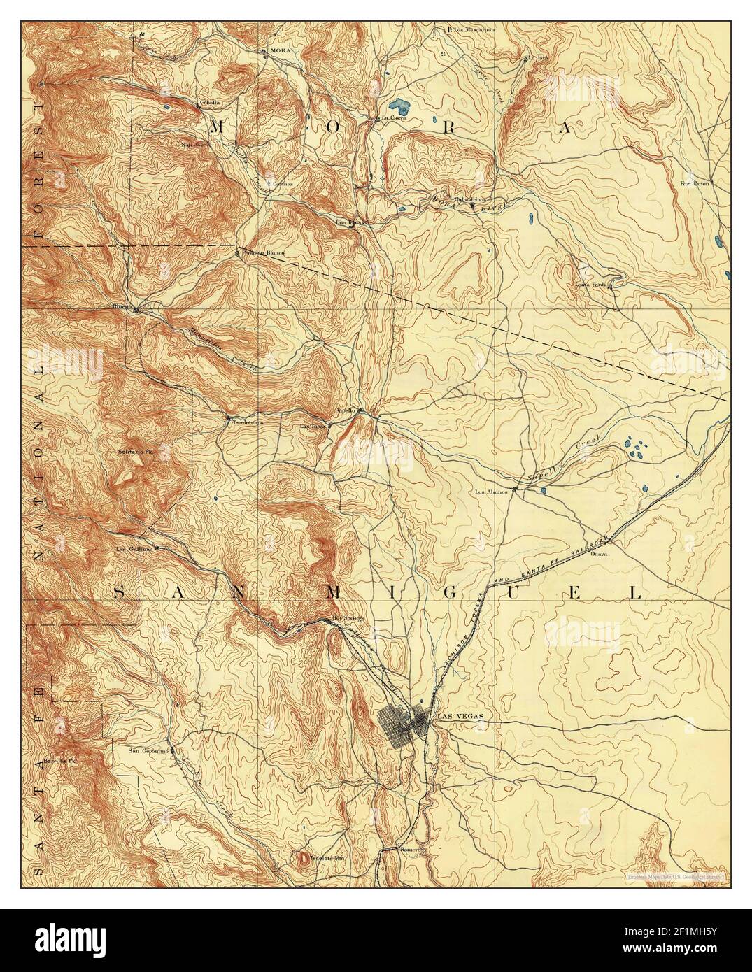 Las Vegas, New Mexico, map 1893, 1:125000, United States of America by ...