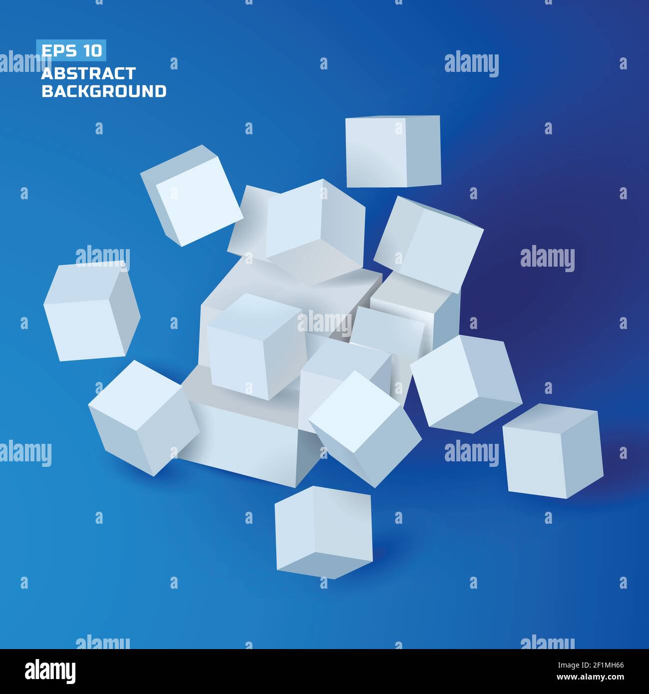 Abstract geometric background with gray 3d cubes and squares isolated ...