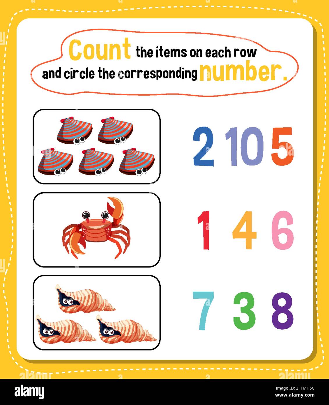 Math count number worksheet illustration Stock Vector Image & Art - Alamy