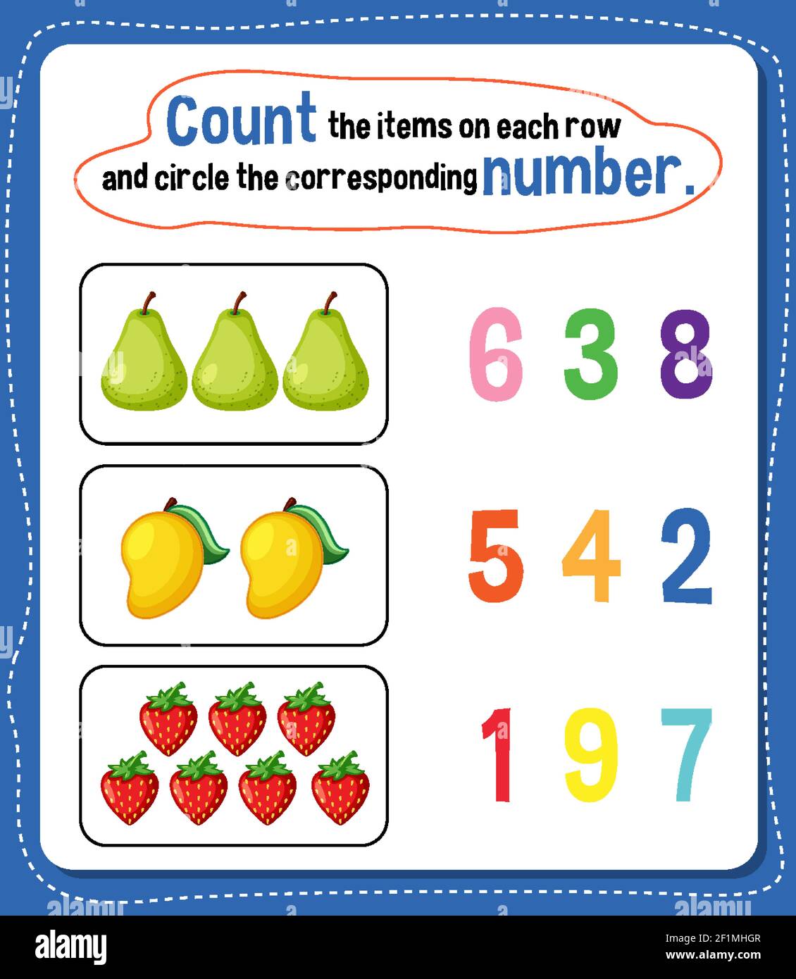 Math count number worksheet illustration Stock Vector Image & Art - Alamy