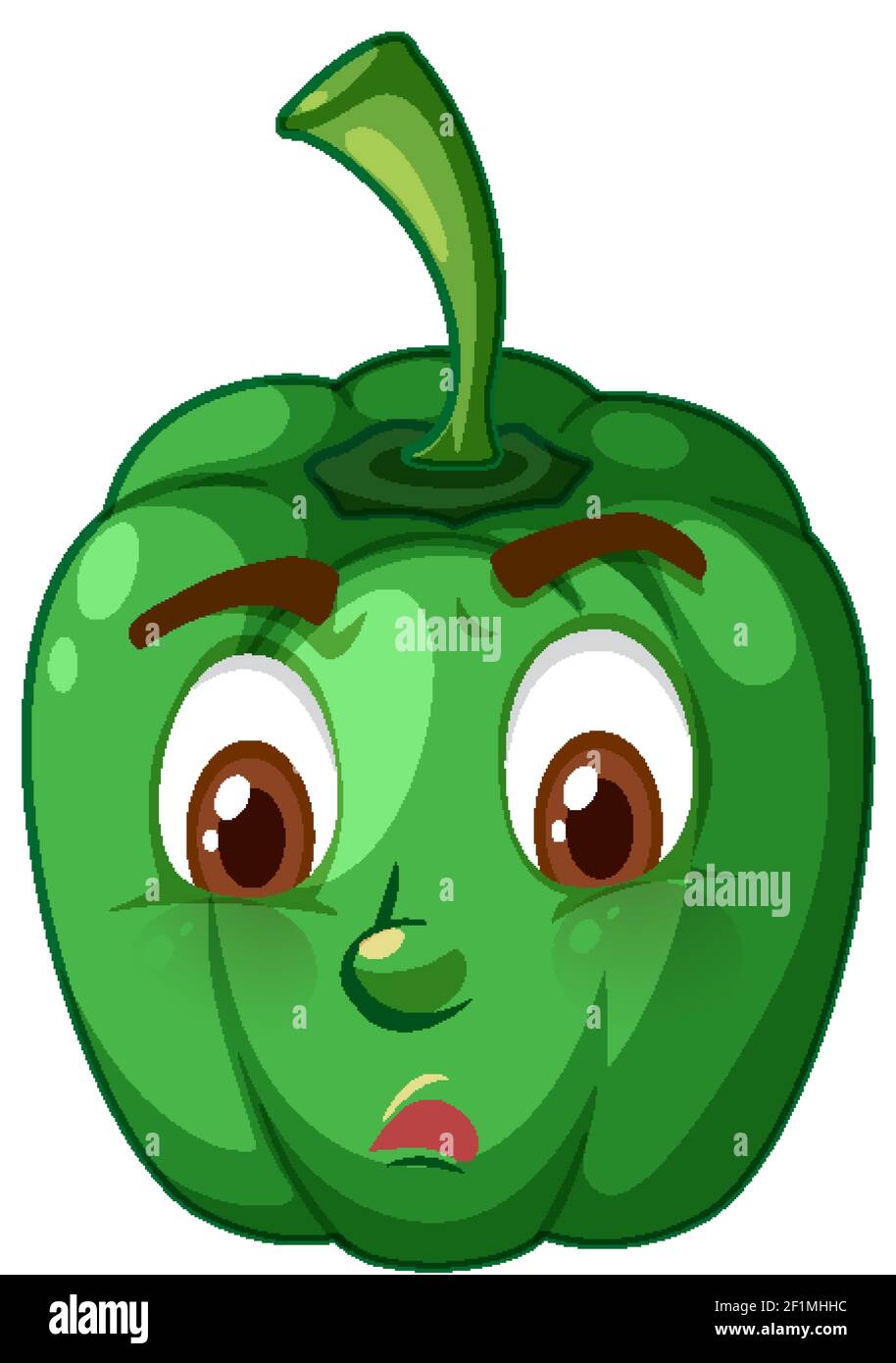 Capsicum cartoon character with facial expression illustration Stock ...
