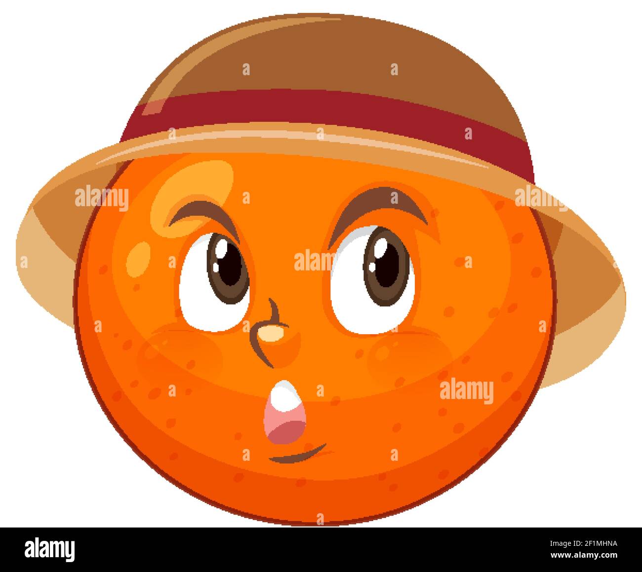 Orange cartoon character with facial expression illustration Stock ...
