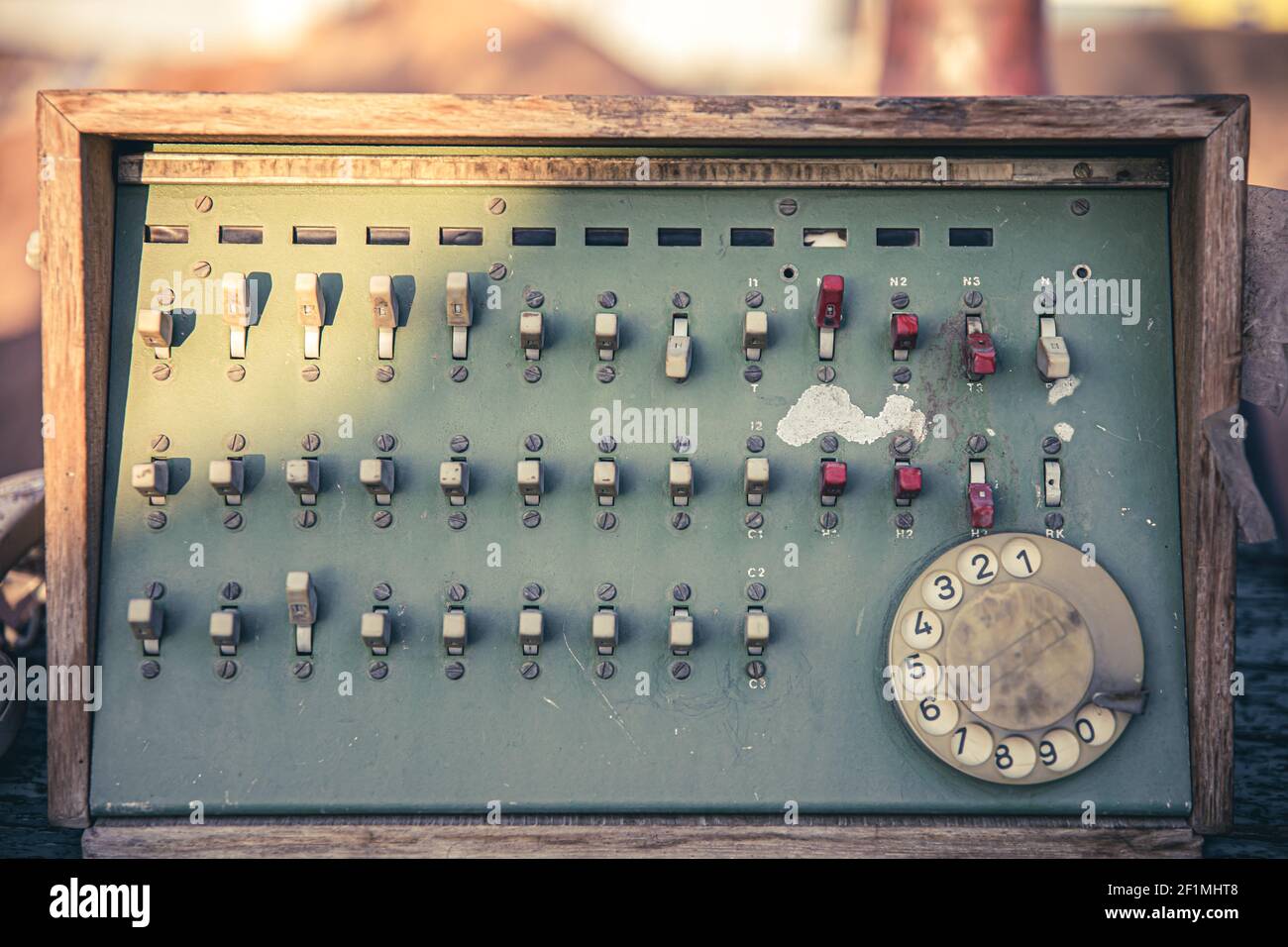 Retro technique for communication. Switchboard or security console ...