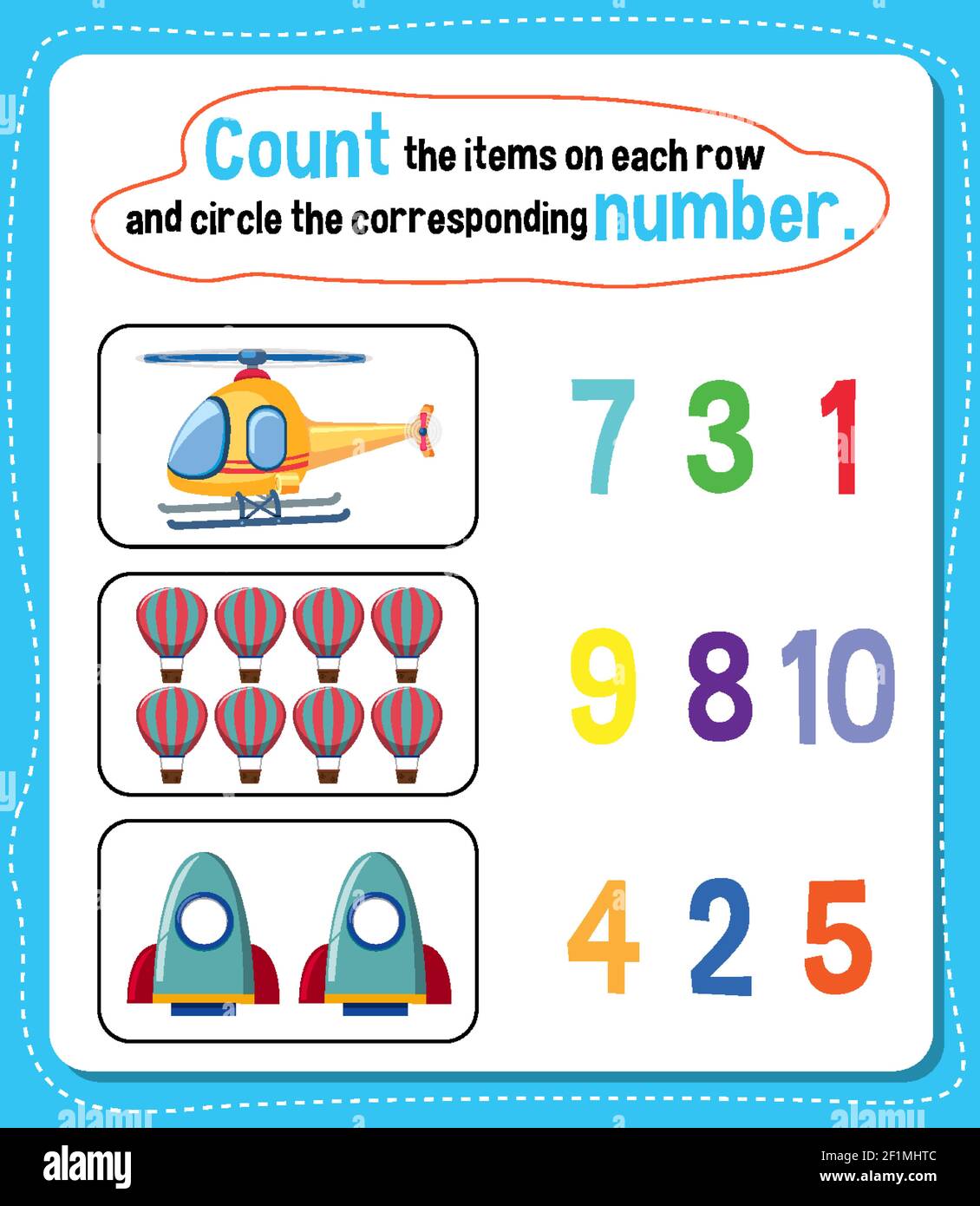 Math count number worksheet illustration Stock Vector Image & Art - Alamy