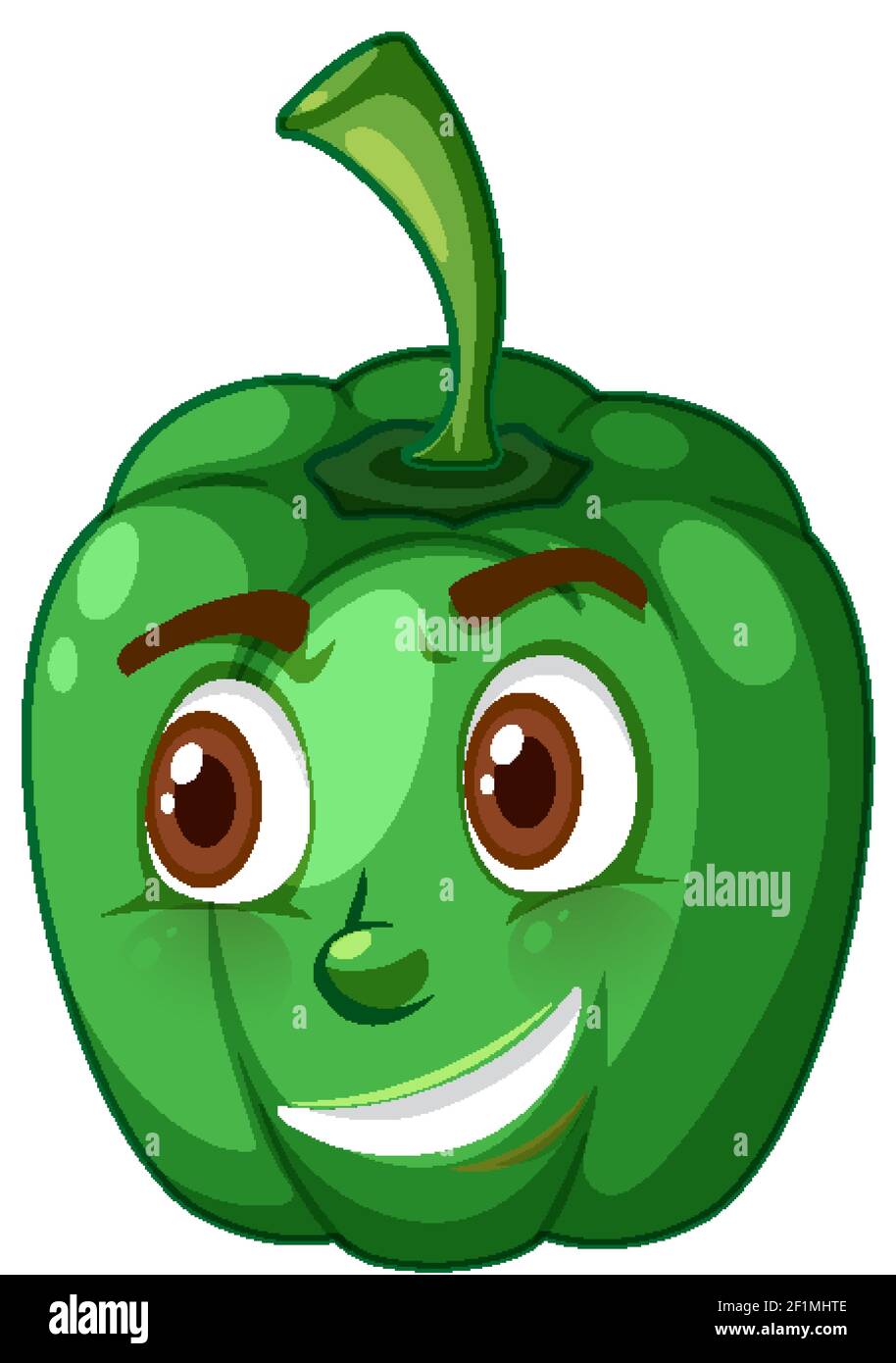 Capsicum cartoon character with facial expression illustration Stock ...