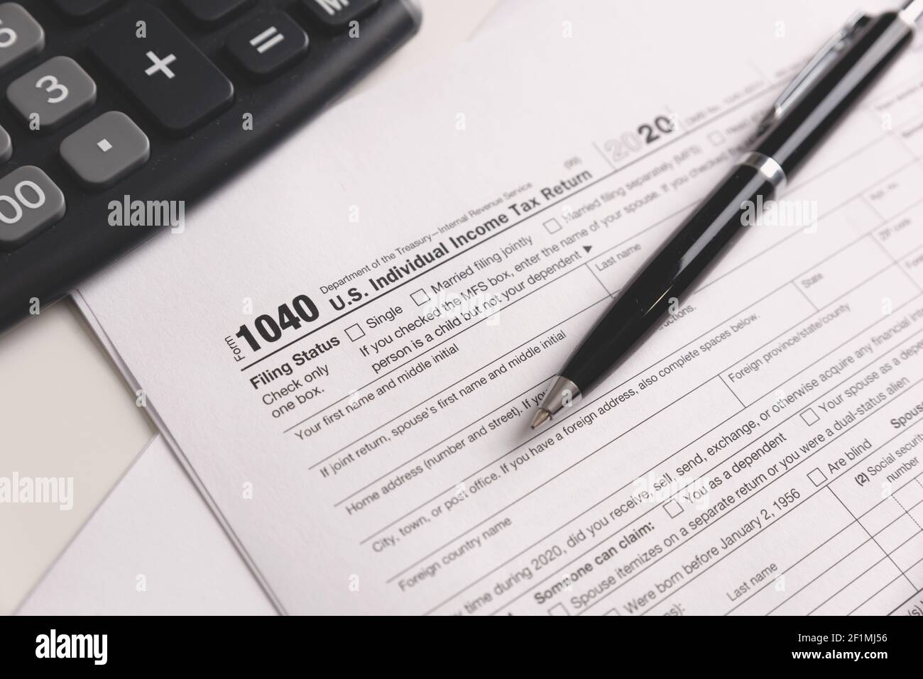 US Individual income tax return. US tax forms on desk Stock Photo - Alamy