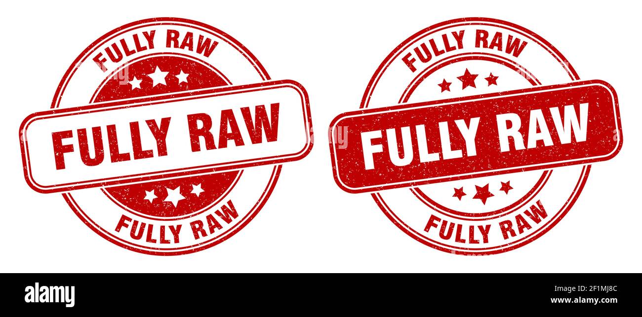 fully raw stamp. fully raw sign. round grunge label Stock Vector Image ...