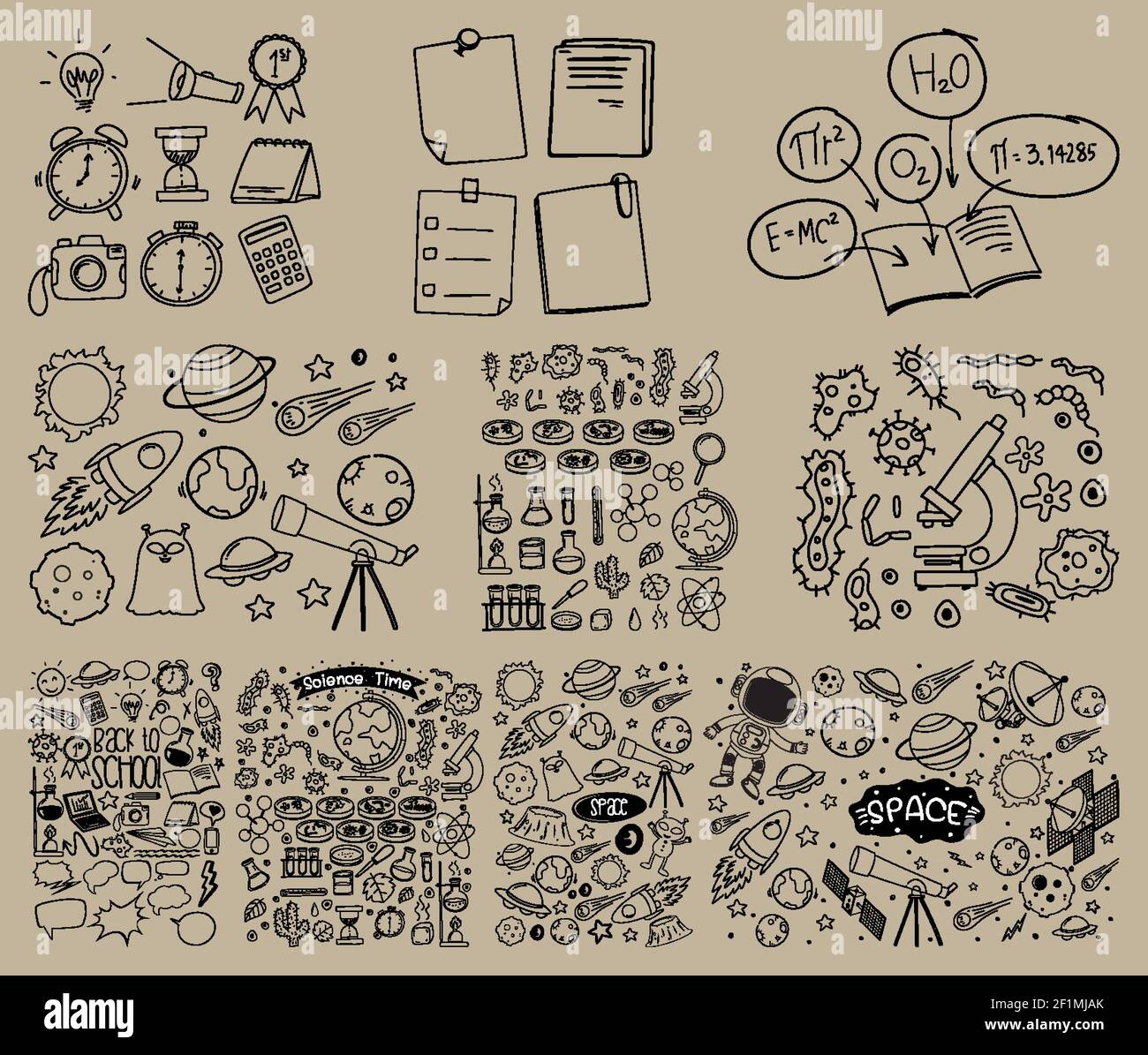 Set of object and symbol hand drawn doodle illustration Stock Vector ...