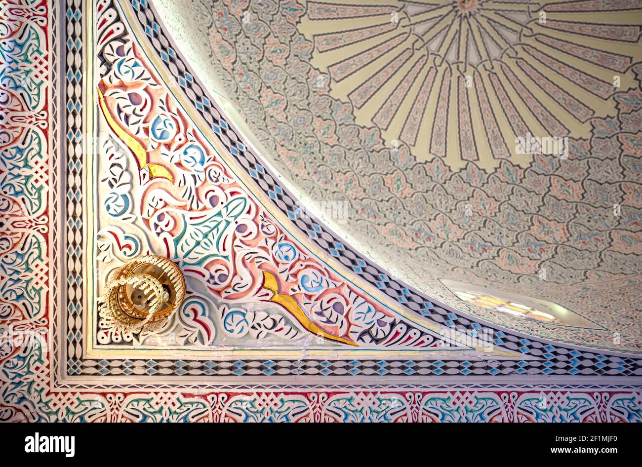 Beautiful ceiling in a muslim mosque, islamic traditional islamic ...
