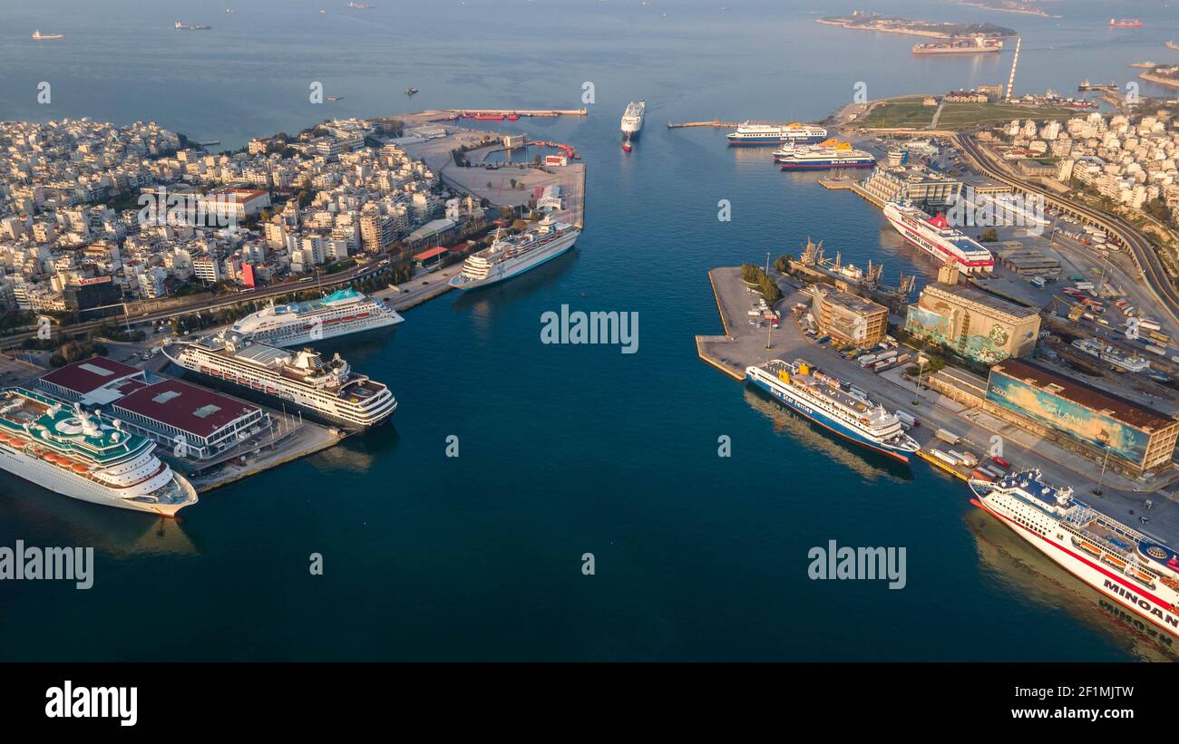 Aerial view cityscape piraeus greece hi-res stock photography and ...
