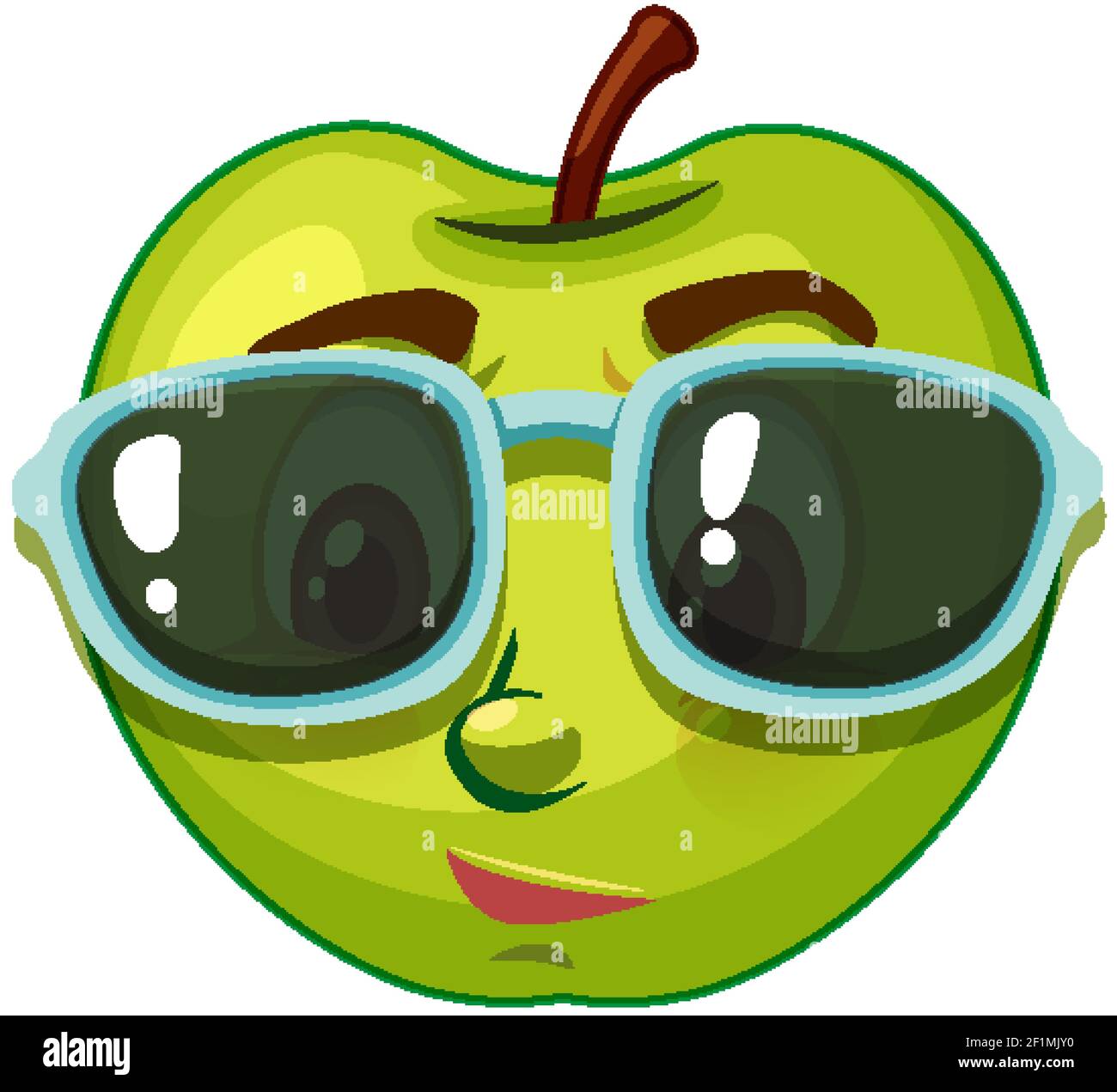 Apple cartoon character with facial expression illustration Stock ...