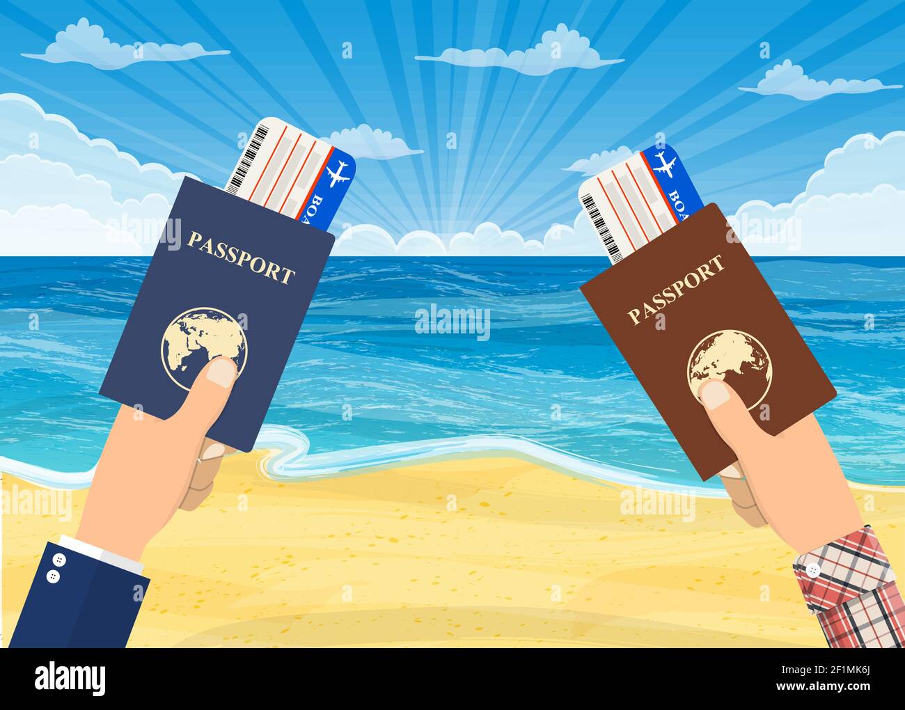 White sandy beach blue Stock Vector Images - Alamy