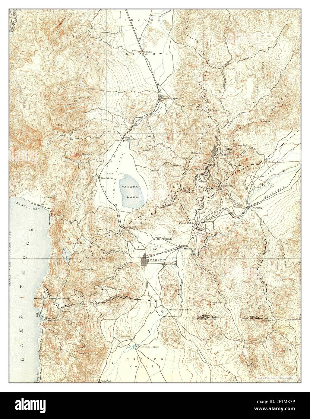 Carson, Nevada, map 1893, 1:125000, United States of America by ...