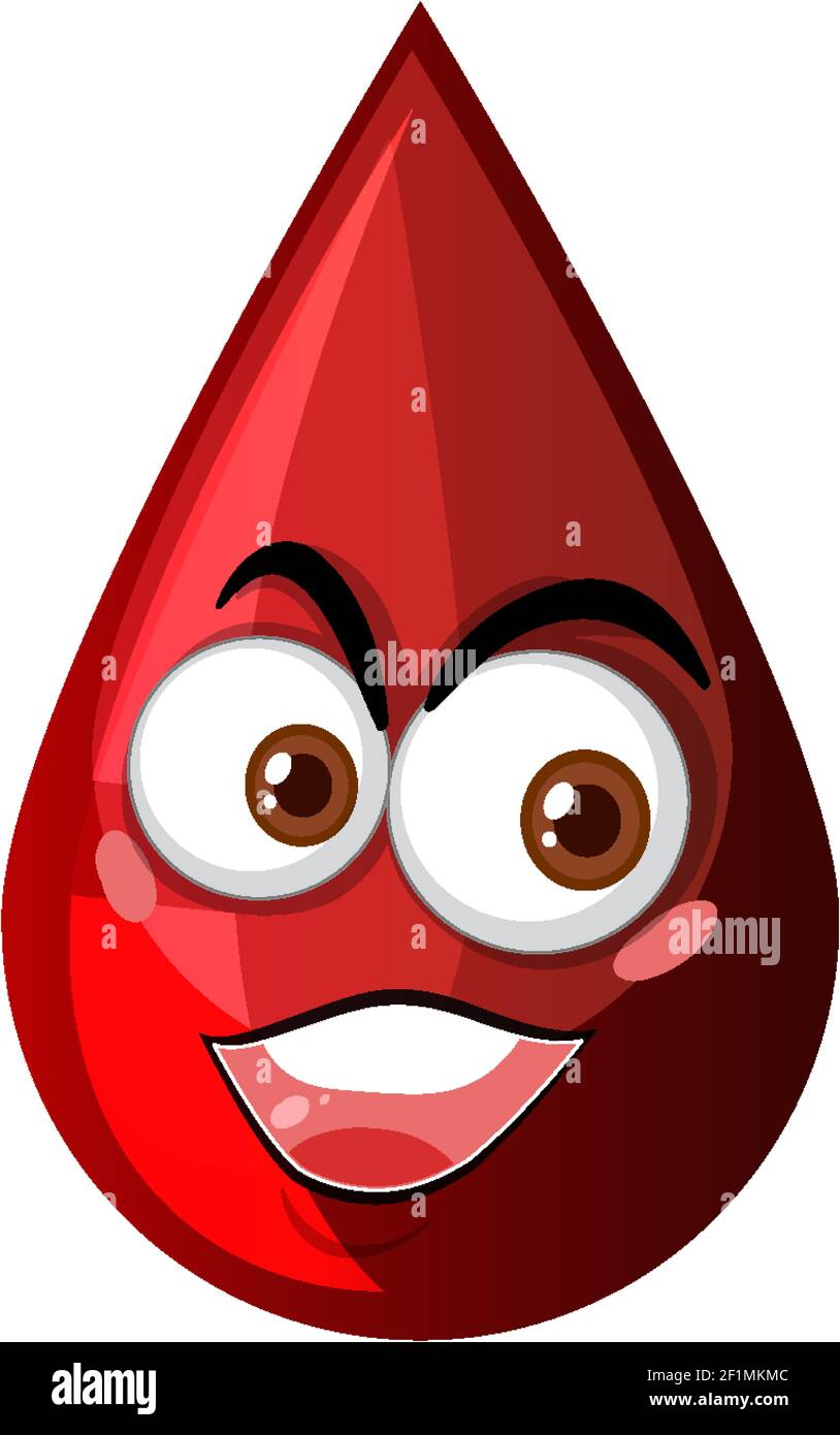 Red blood drop with facial expression illustration Stock Vector Image ...