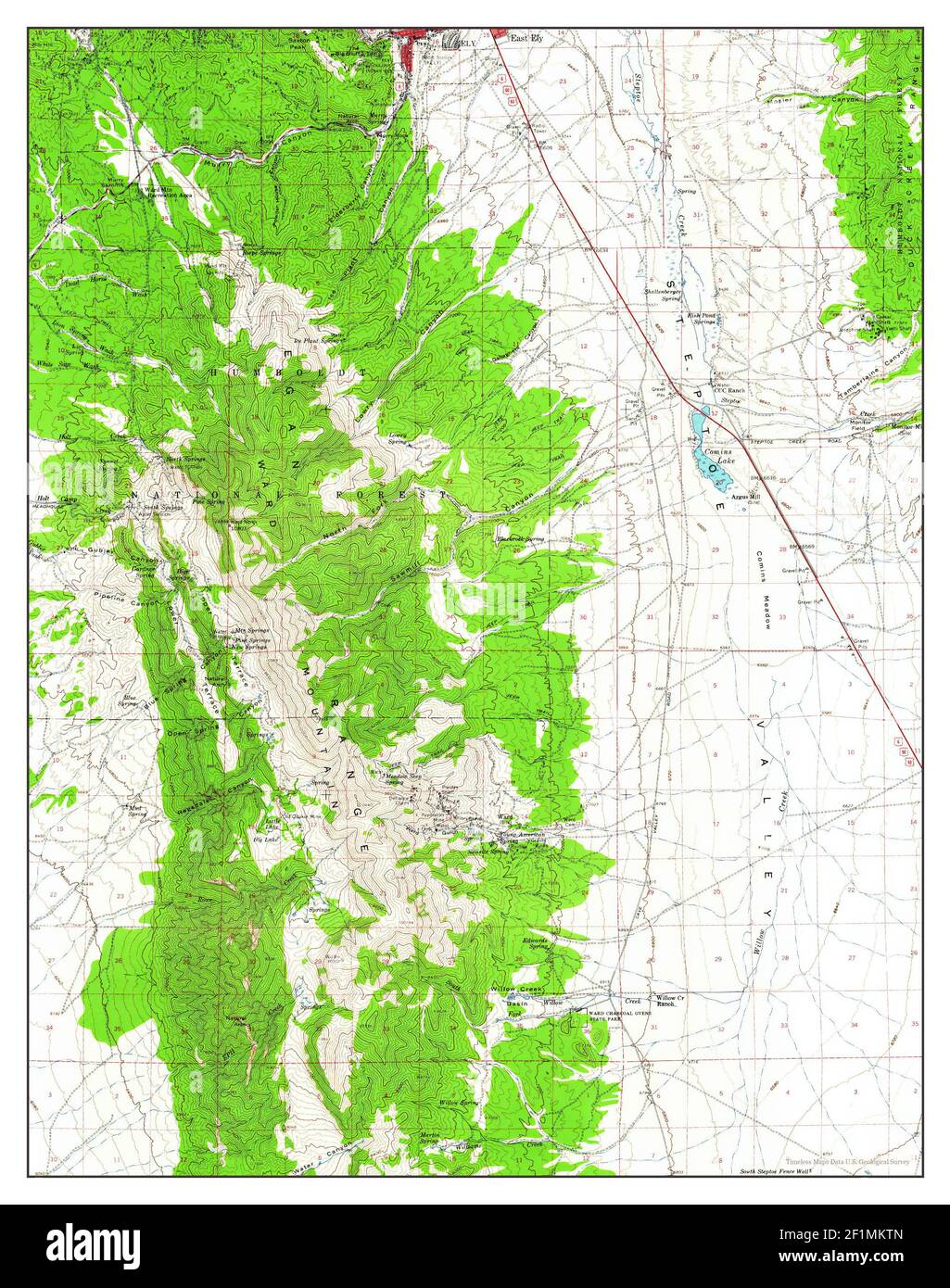 Ely, Nevada, map 1958, 1:62500, United States of America by Timeless ...