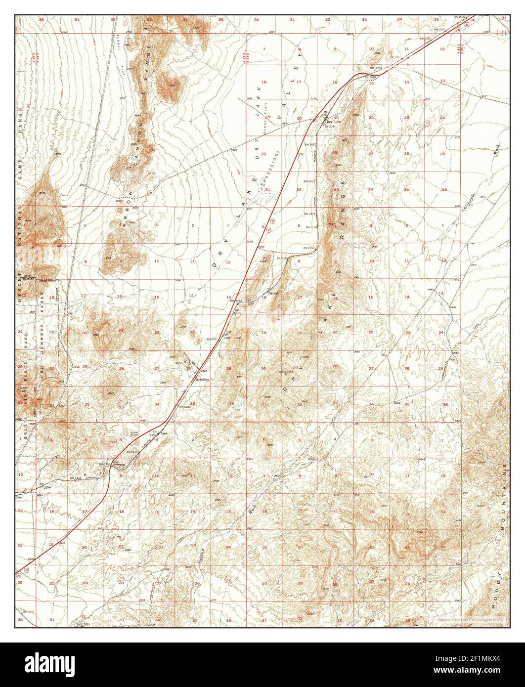 Dry Lake, Nevada, map 1952, 1:62500, United States of America by ...