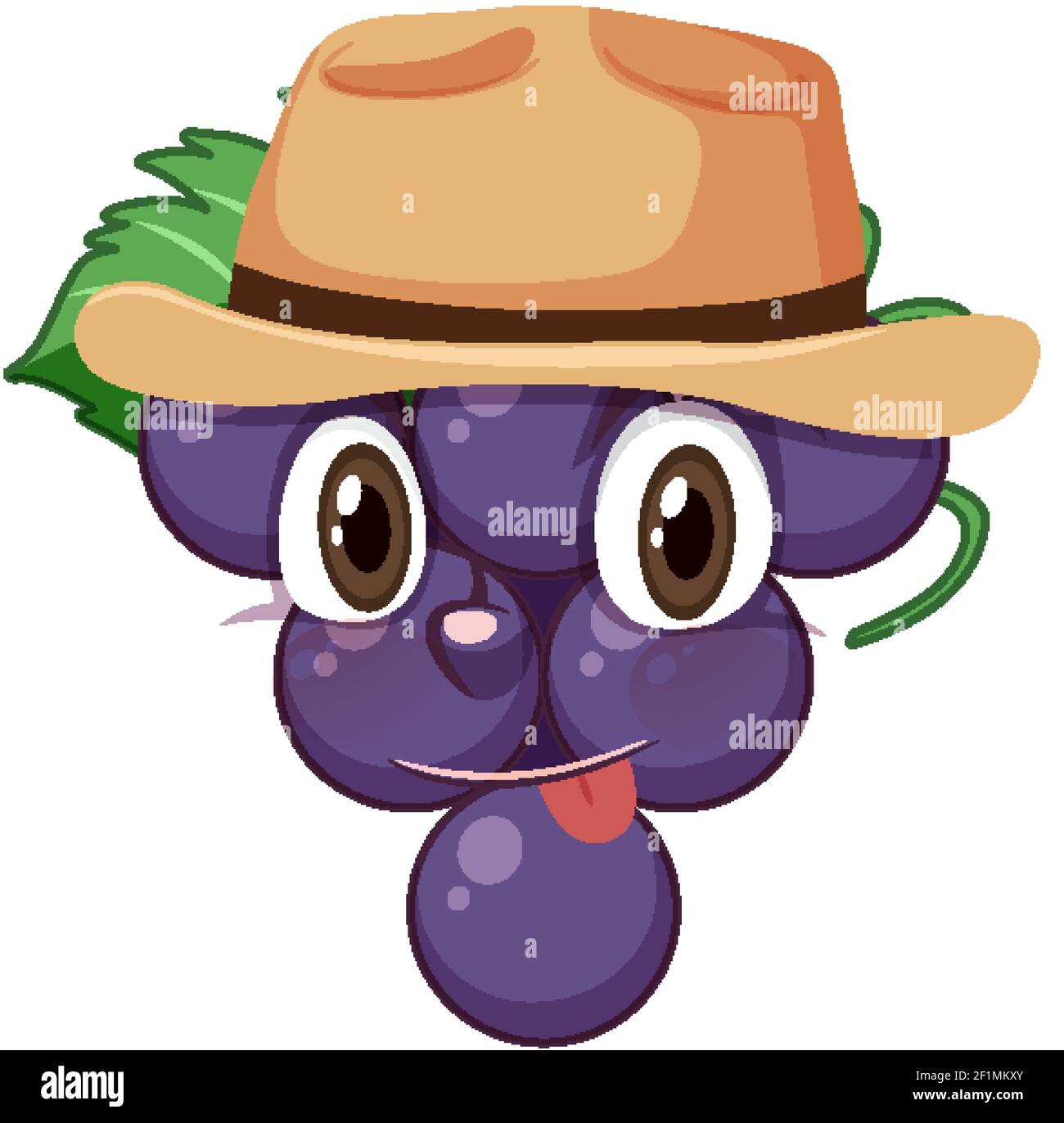 Grape cartoon character with facial expression illustration Stock ...