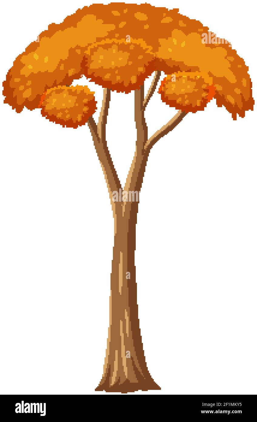 Isolated autumn tree on white background illustration Stock Vector ...