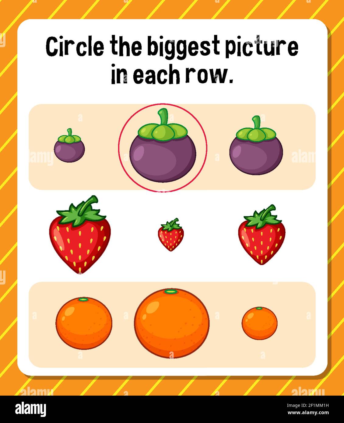 Circle the biggest picture in each row worksheet for children ...