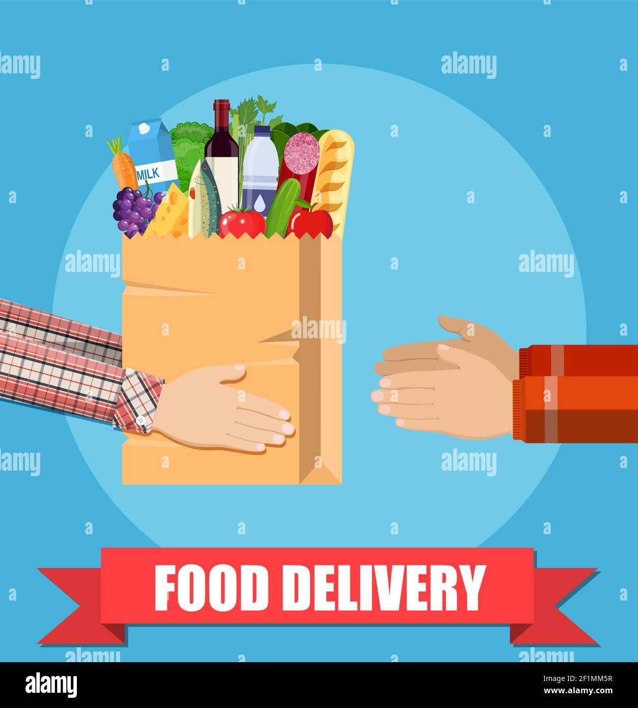 Hands hold food package Stock Vector Image & Art - Alamy