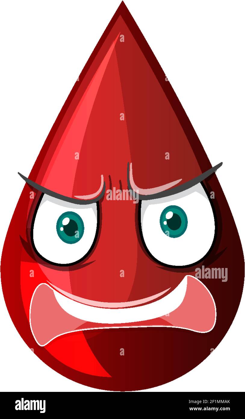 Red blood drop with facial expression illustration Stock Vector Image ...